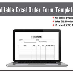 Order Form Template Printable Order Form Purchase Order Form - Etsy