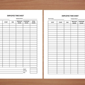 Small Business Time Sheet Employee Time Sheet Timesheet Tracker ...