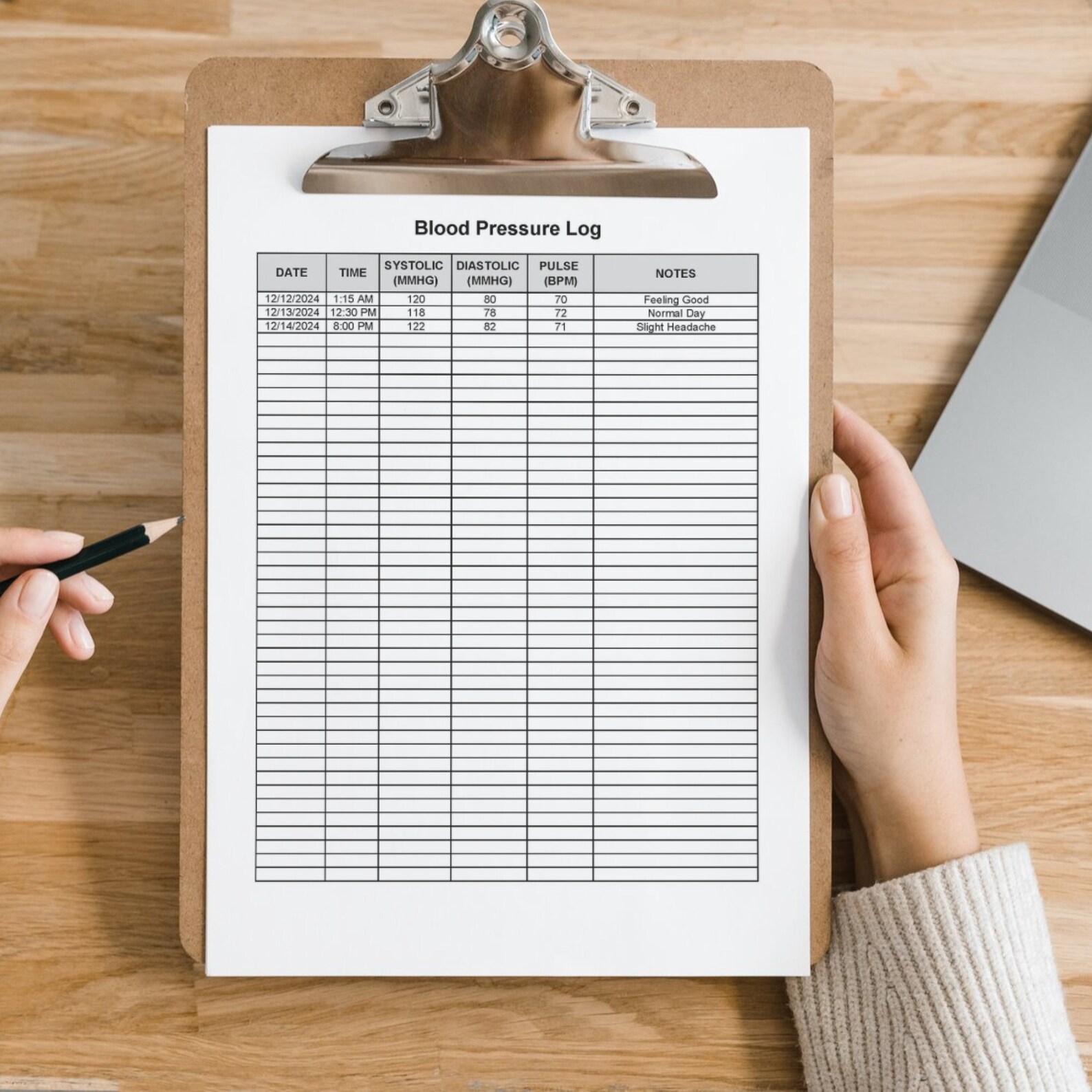 Blood Pressure Log | Daily Blood Pressure Tracker | Medical Tracker ...