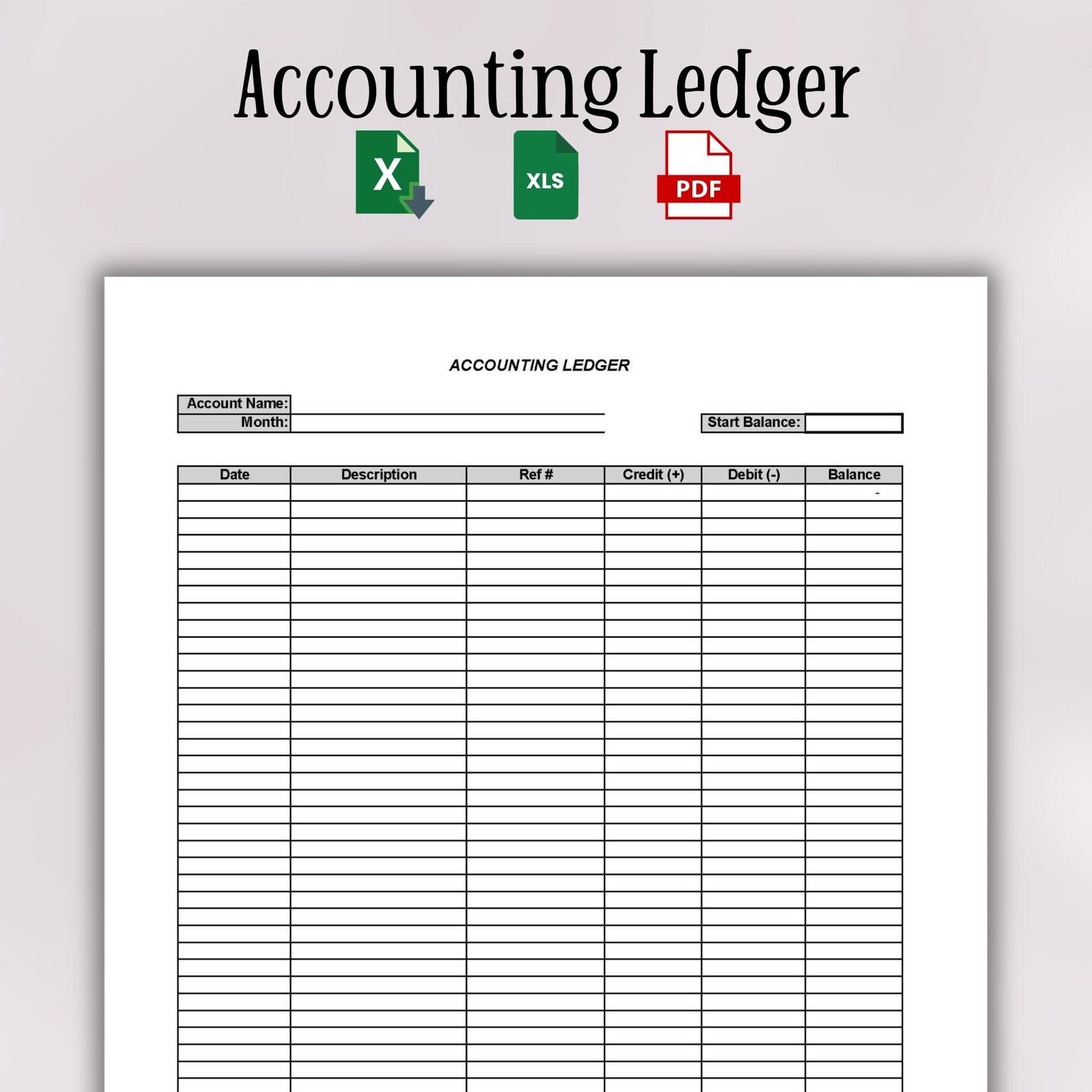 Printable Columnar Paper | Accounting Ledger | Bookkeeping Digital ...