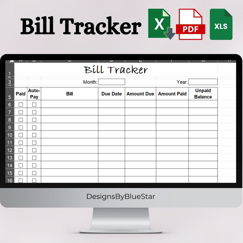 Bill Payment Tracker | Monthly Bill Tracker | Bill Planner | Bill Pay ...