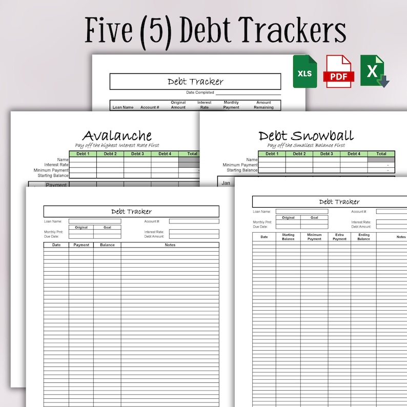 Debt Payoff Tracker Debt Spreadsheet Credit Card Tracker Snowball ...
