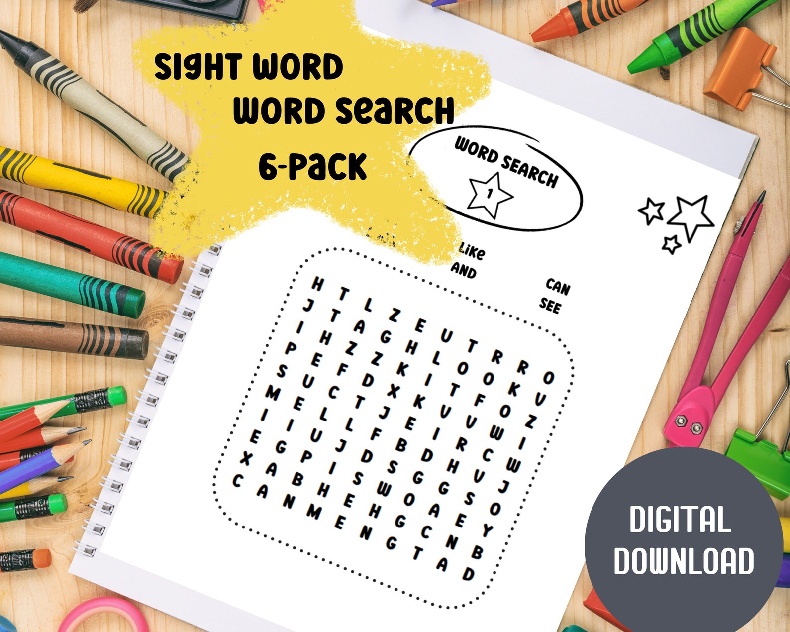 Kid Word Search Sight Word Kid Bundle Sight Words Printable ...