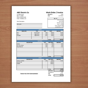 Editable Contractor Invoice Template | Construction Invoice ...