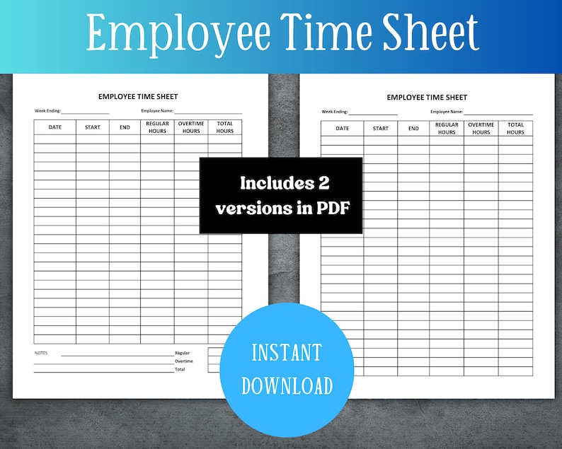 Small Business Time Sheet Employee Time Sheet Timesheet Tracker ...