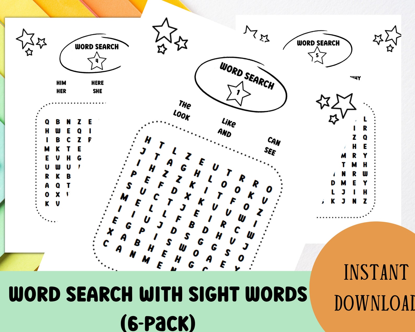 Kid Word Search Sight Word Kid Bundle Sight Words Printable ...