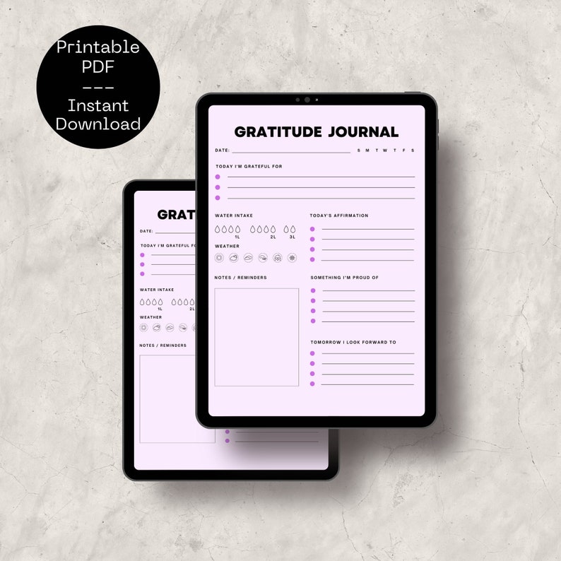 Positivity Planner, Gratitude Journal, Undated Printable Planner ...