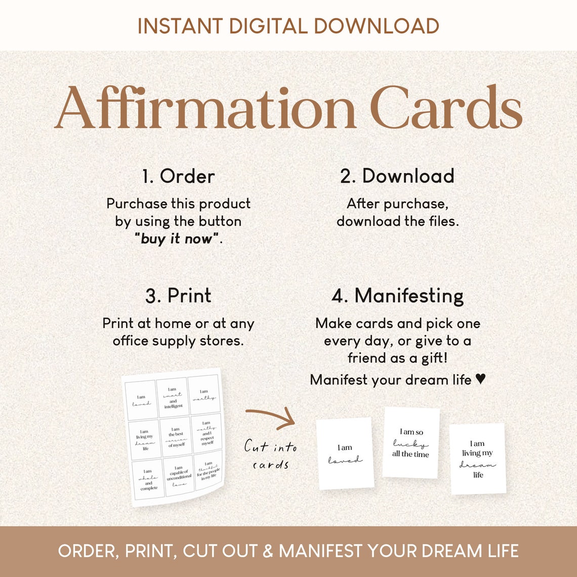 Affirmation Cards Positive Quotes Confidence Booster Flash Cards Self ...