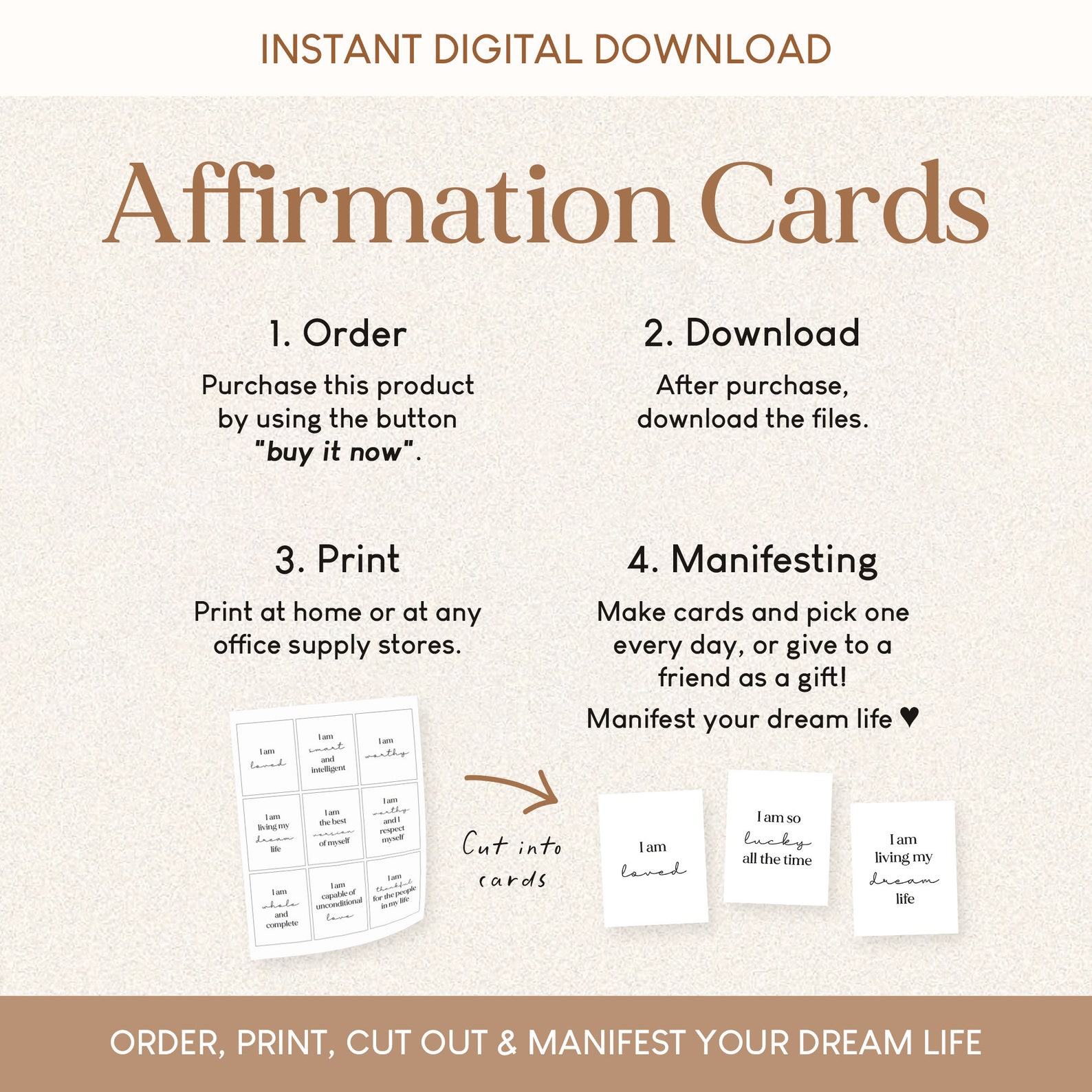 Affirmation Cards Positive Quotes Confidence Booster Flash Cards Self ...