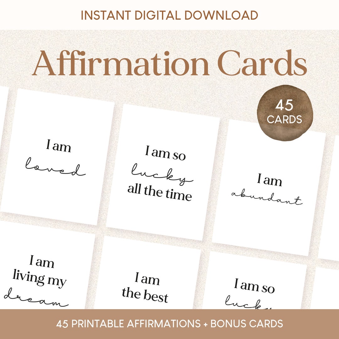 Affirmation Cards Positive Quotes Confidence Booster Flash Cards Self ...