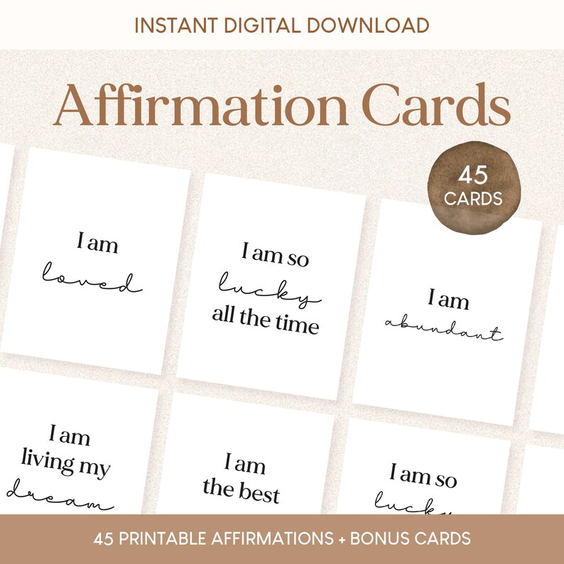Affirmation Cards Positive Quotes Confidence Booster Flash Cards Self ...