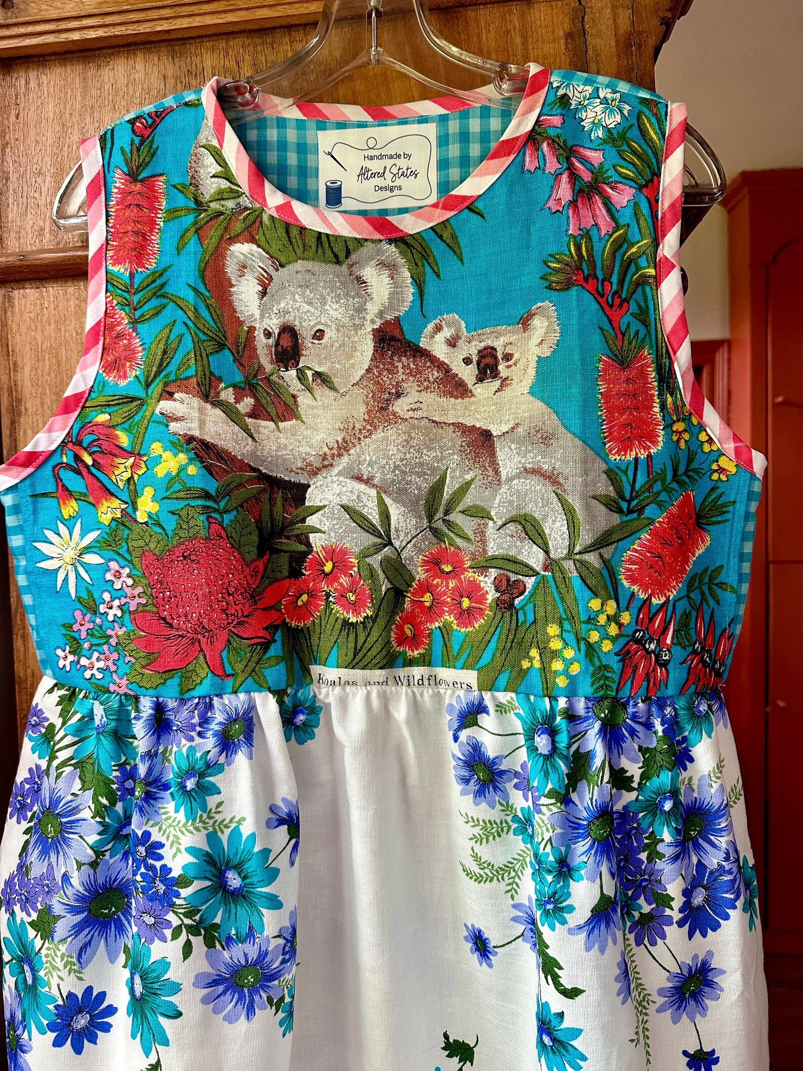 Handmade Dress Vintage Materials wildflowers and Koalas Fits up to 38 ...