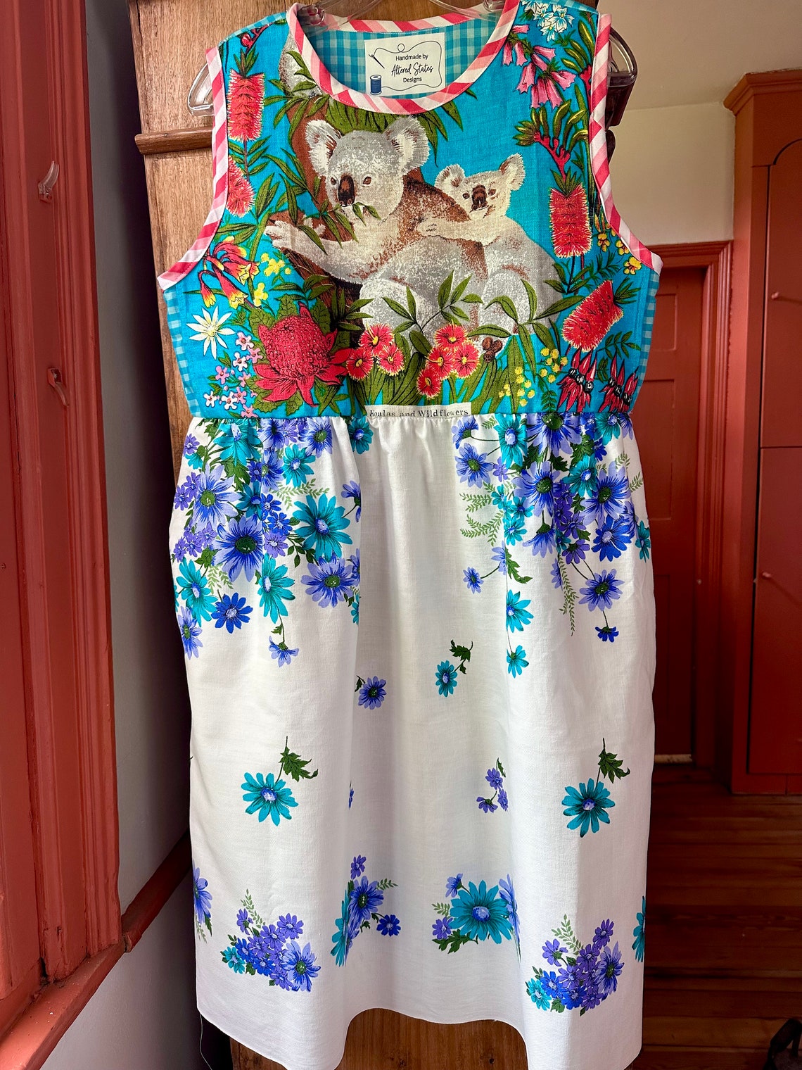 Handmade Dress Vintage Materials wildflowers and Koalas Fits up to 38 ...