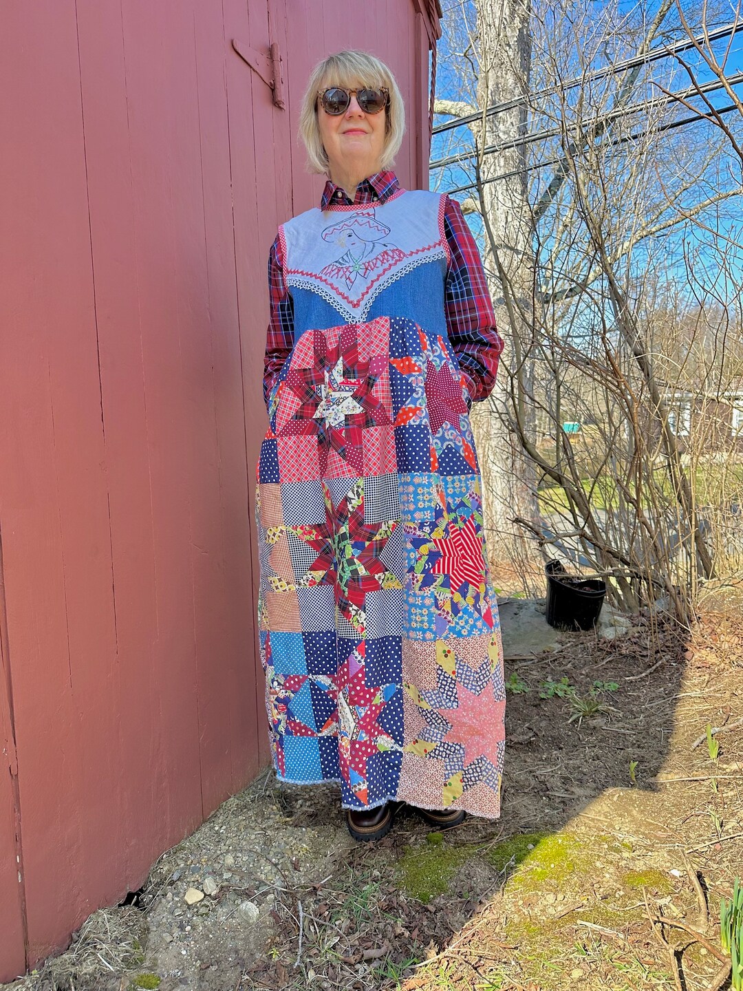 One-of-a-kind Quilt Dress Jumper Cowgirl Western Handmade From Vintage ...
