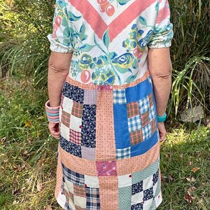 Handmade One of a Kind Vintage Quilt Dress, Fits up to 42” Bust Size ...