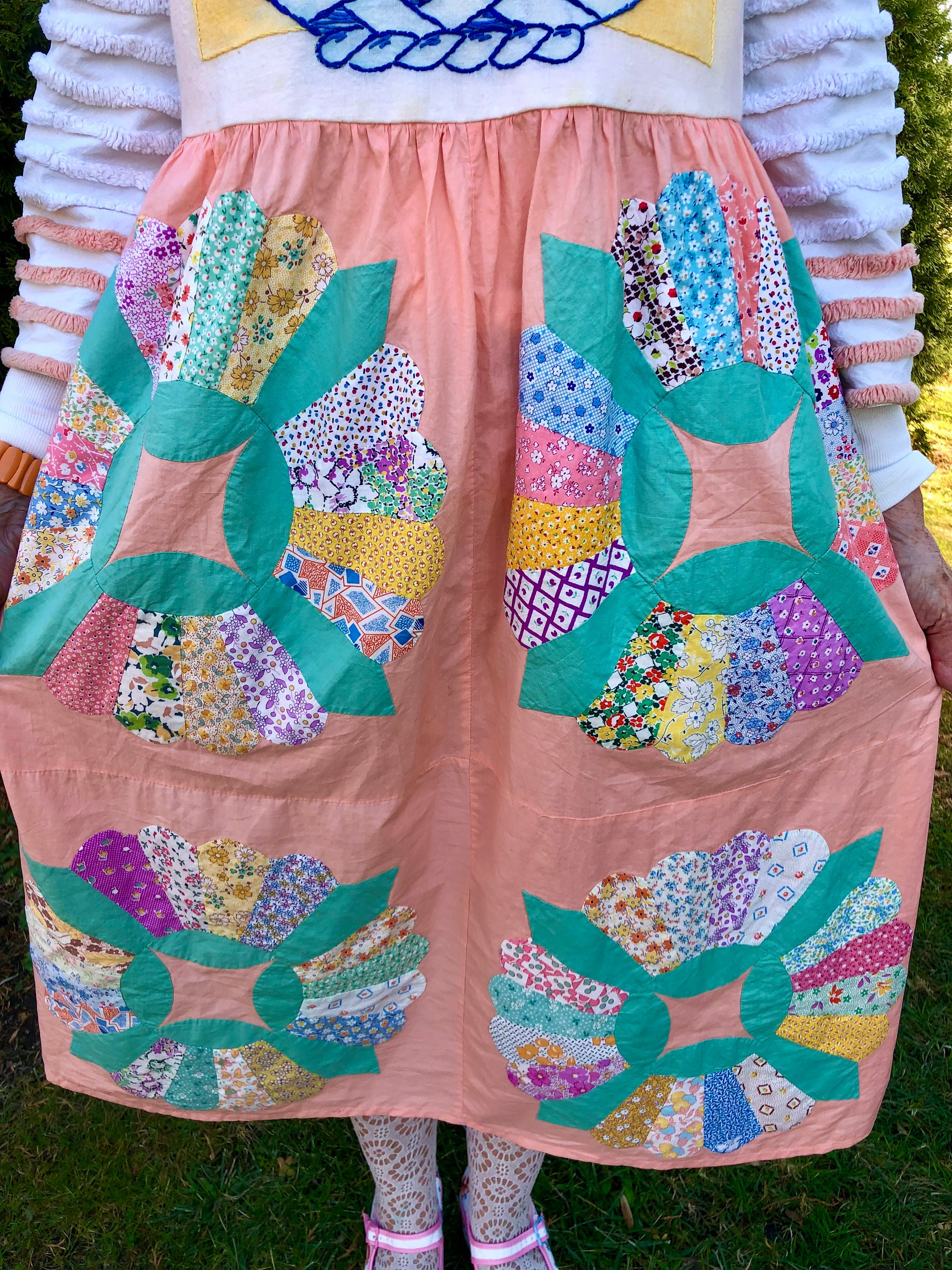 One-of-a-kind Quilt Dress Handmade From Vintage Textileswomans Quilt ...