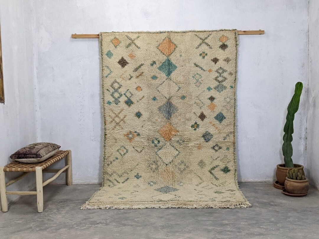 Stunning Moroccan Rug Beige Berber Carpet Handmade Rug Custom Moroccan ...