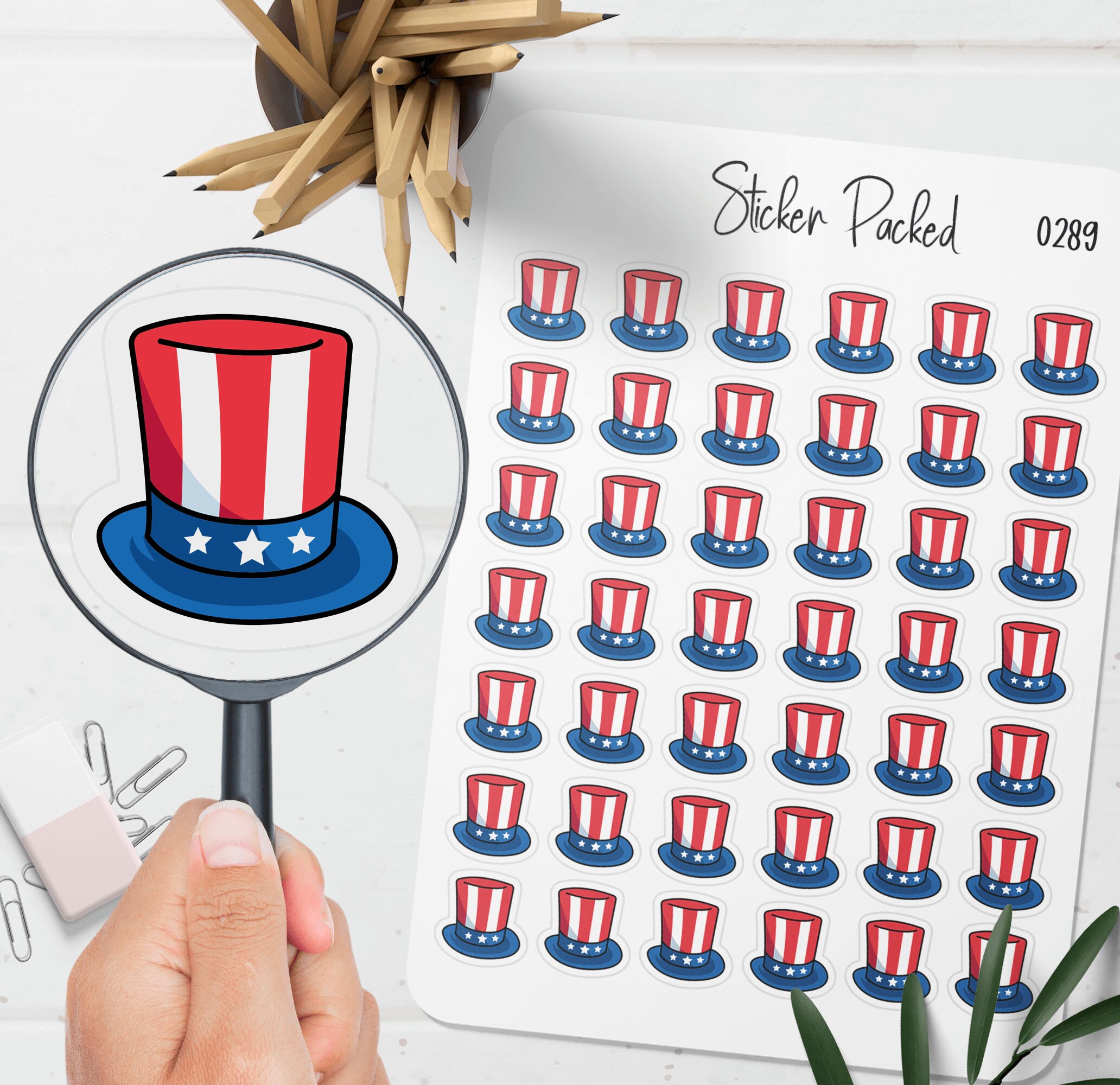 American Flag Hat Planner Sticker American Flag Hat Icon - Etsy