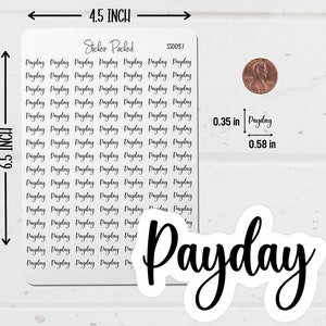 Payday Planner Sticker Payday Script Sticker Payday Word Sticker Payday ...