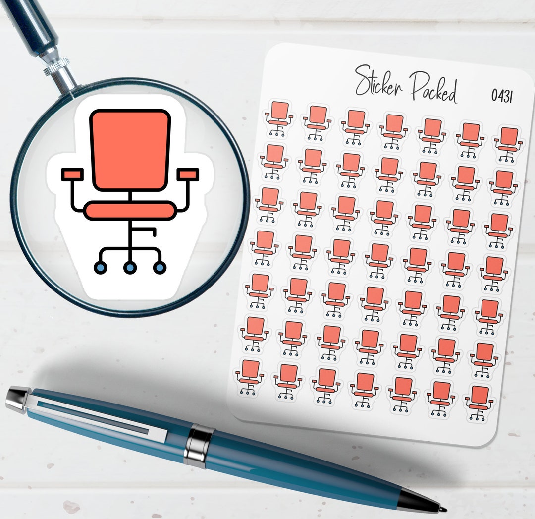 Office Chair Planner Sticker Office Chair Icon Sticker Office Chair ...