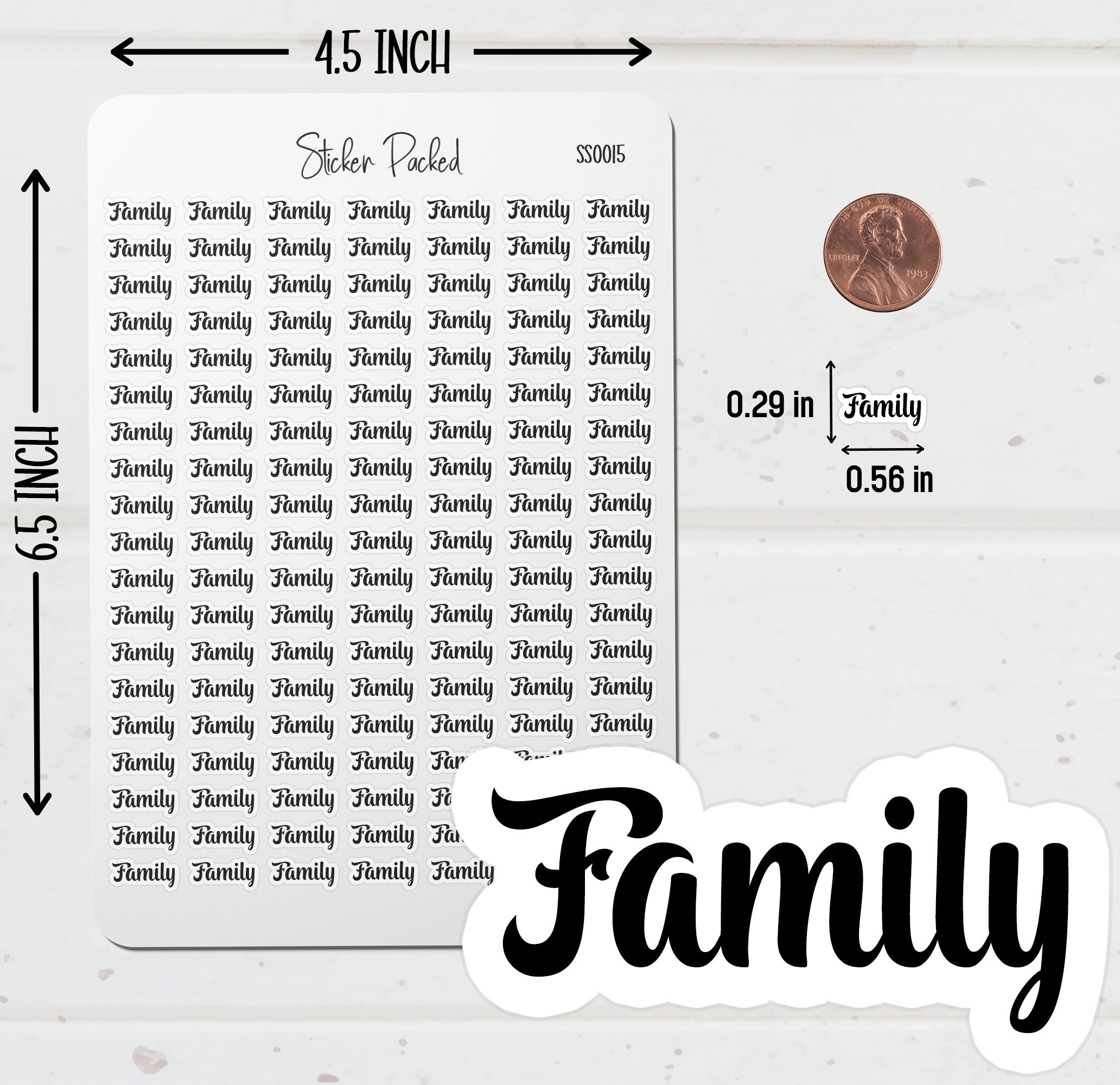 Family Planner Sticker Family Script Sticker Family Word Sticker Family ...
