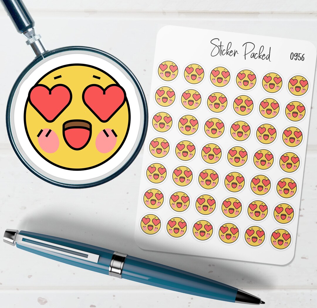 Heart Eyes Emoji Planner Sticker Heart Eyes Emoji Icon Sticker Heart ...