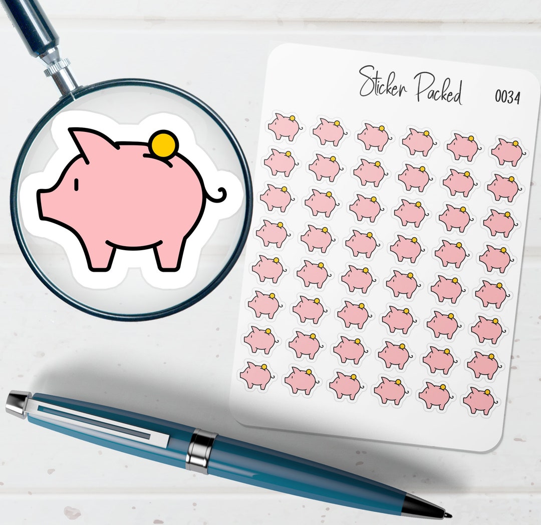 Piggy Bank Planner Stickers Money Stickers Finance Stickers for ...
