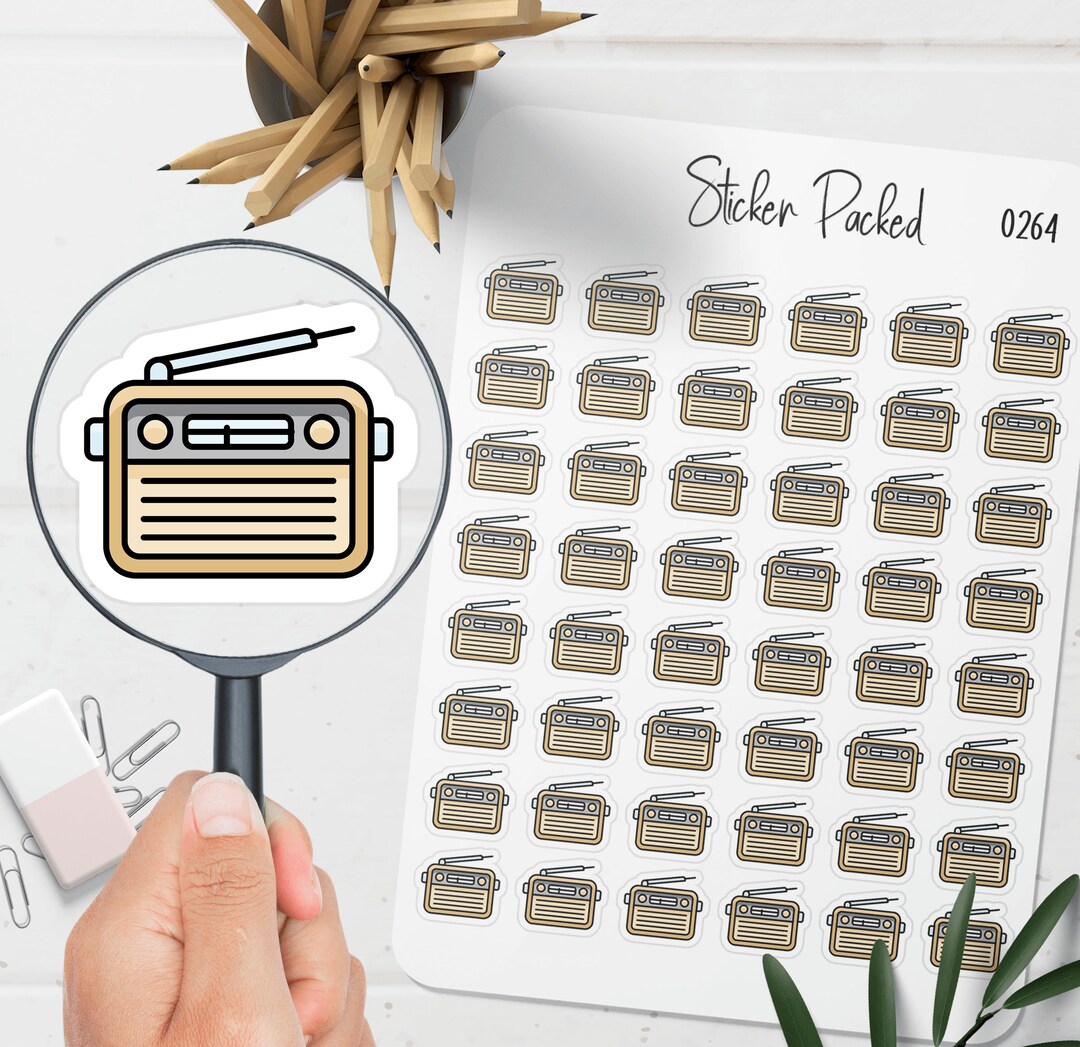Radio Planner Sticker Radio Icon Sticker Radio Sticker Music - Etsy