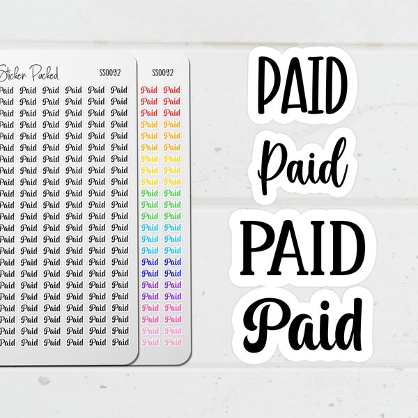 Paid Sticker - Etsy