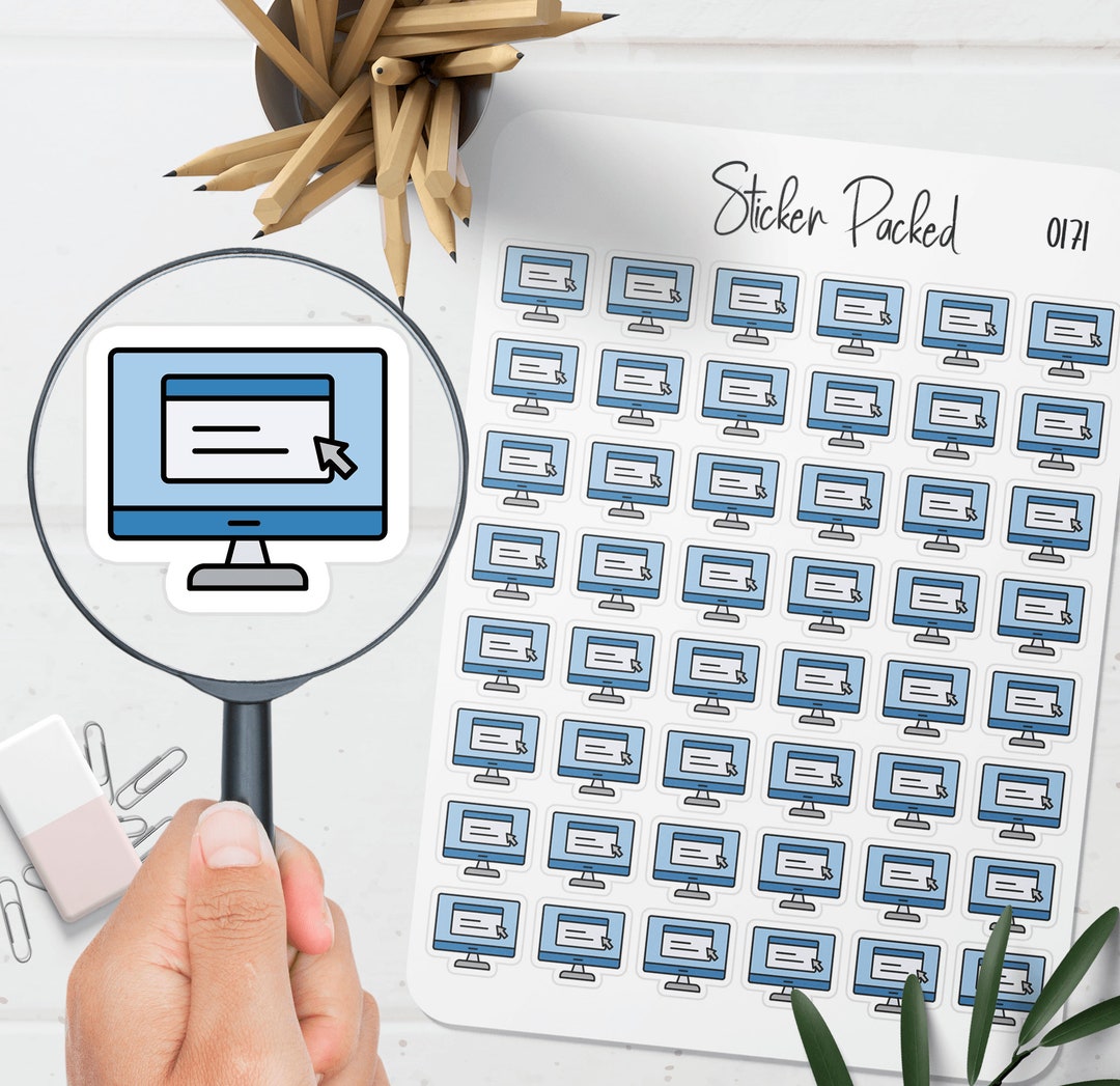 Computer Planner Sticker Computer Icon Sticker Computer - Etsy