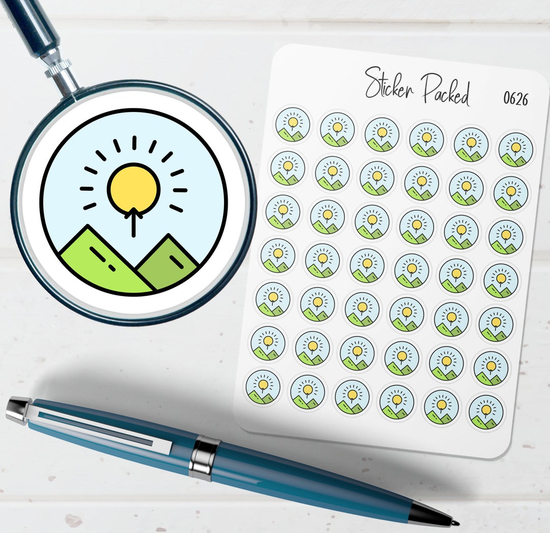 Sunrise Planner Sticker Sunrise Icon Sticker Sunrise Sticker - Etsy