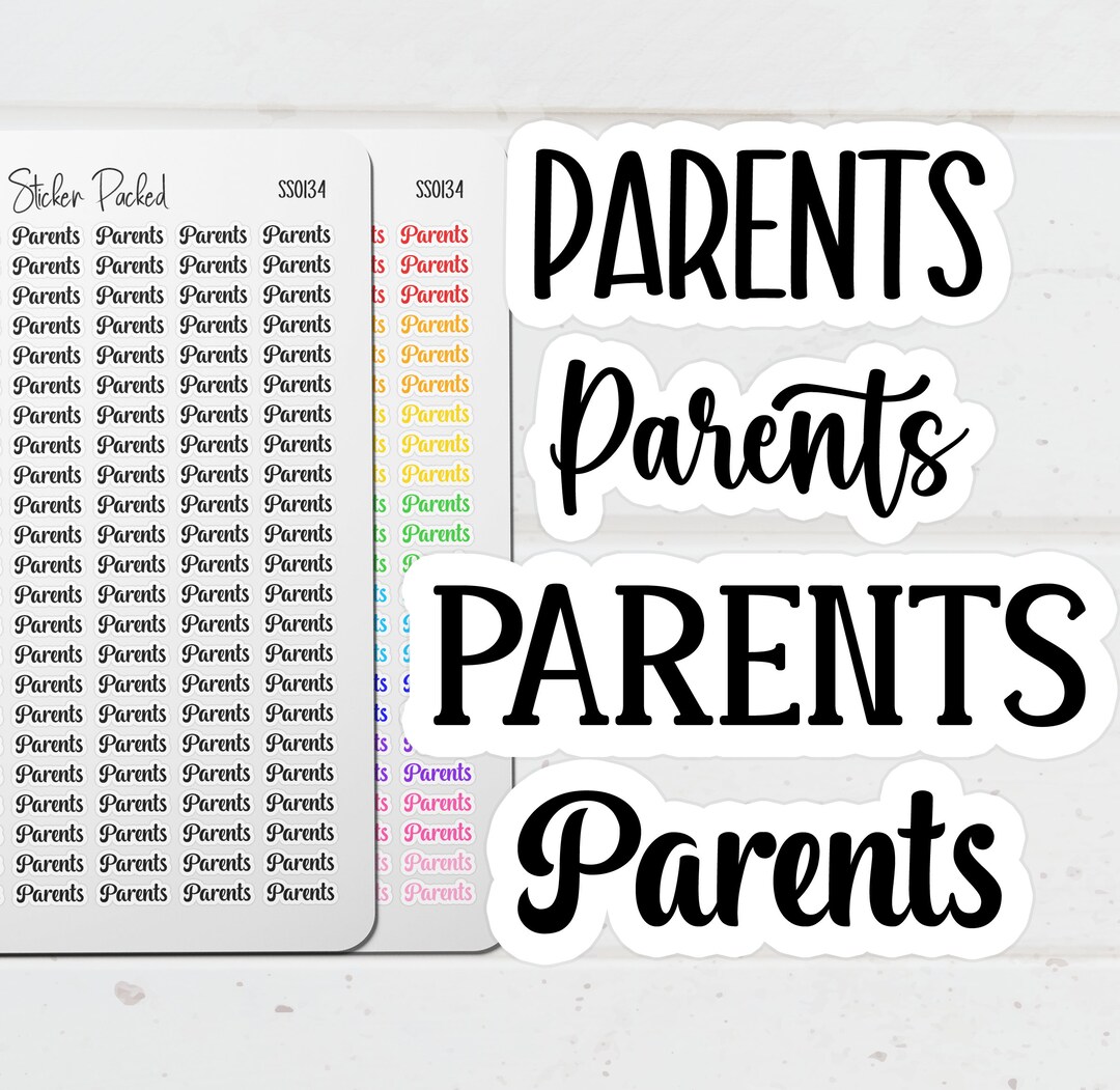 Parents Planner Sticker Parents Script Sticker Parents Word Sticker Parents Script Planner ...