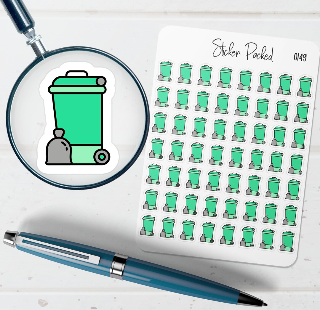 Trash Bin Planner Sticker Trash Bin Icon Sticker Trash Bin Sticker - Etsy