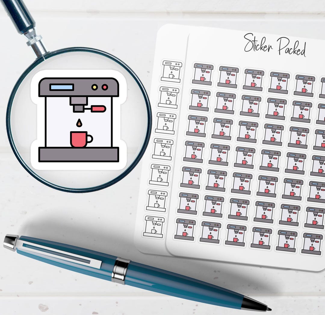 Coffee Machine Planner Sticker Coffee Machine Icon Sticker Coffee ...