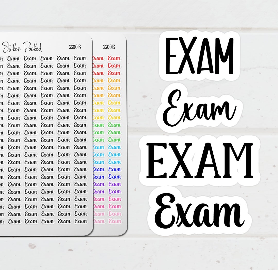 Exam Planner Sticker Exam Script Sticker Exam Word Sticker Exam Script ...