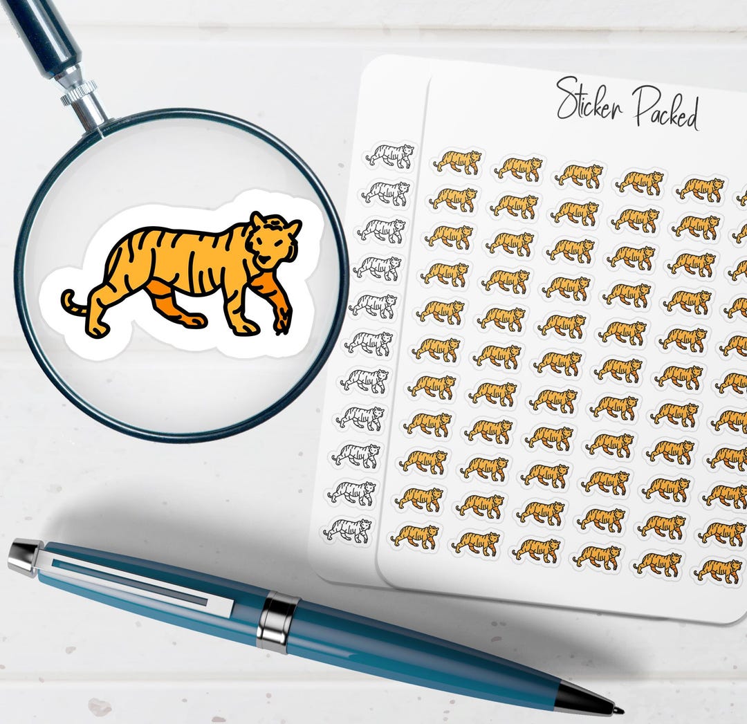 Tiger Planner Sticker Tiger Icon Sticker Tiger Sticker - Etsy