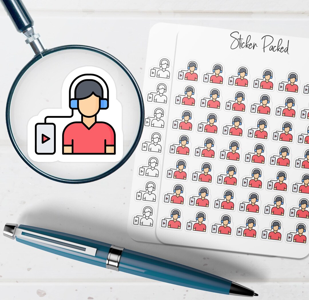 Podcast Listener Planner Sticker Podcast Listener Icon Sticker Podcast ...