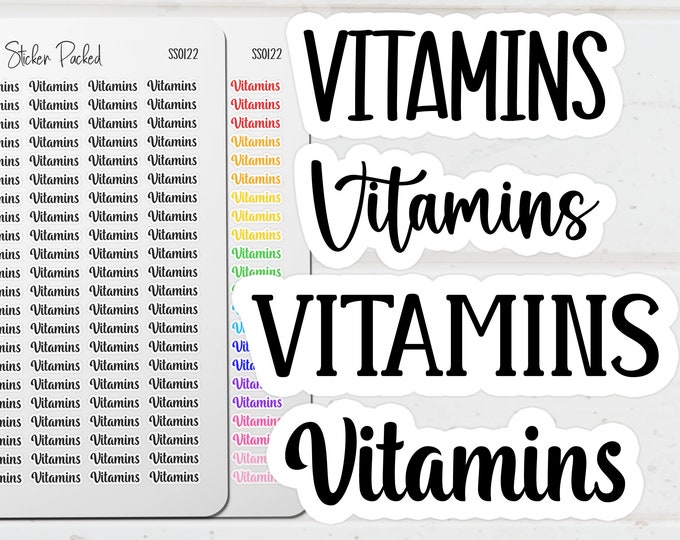 Vitamins Planner Sticker Pastel Colours to Do Planner Stickers Labels ...