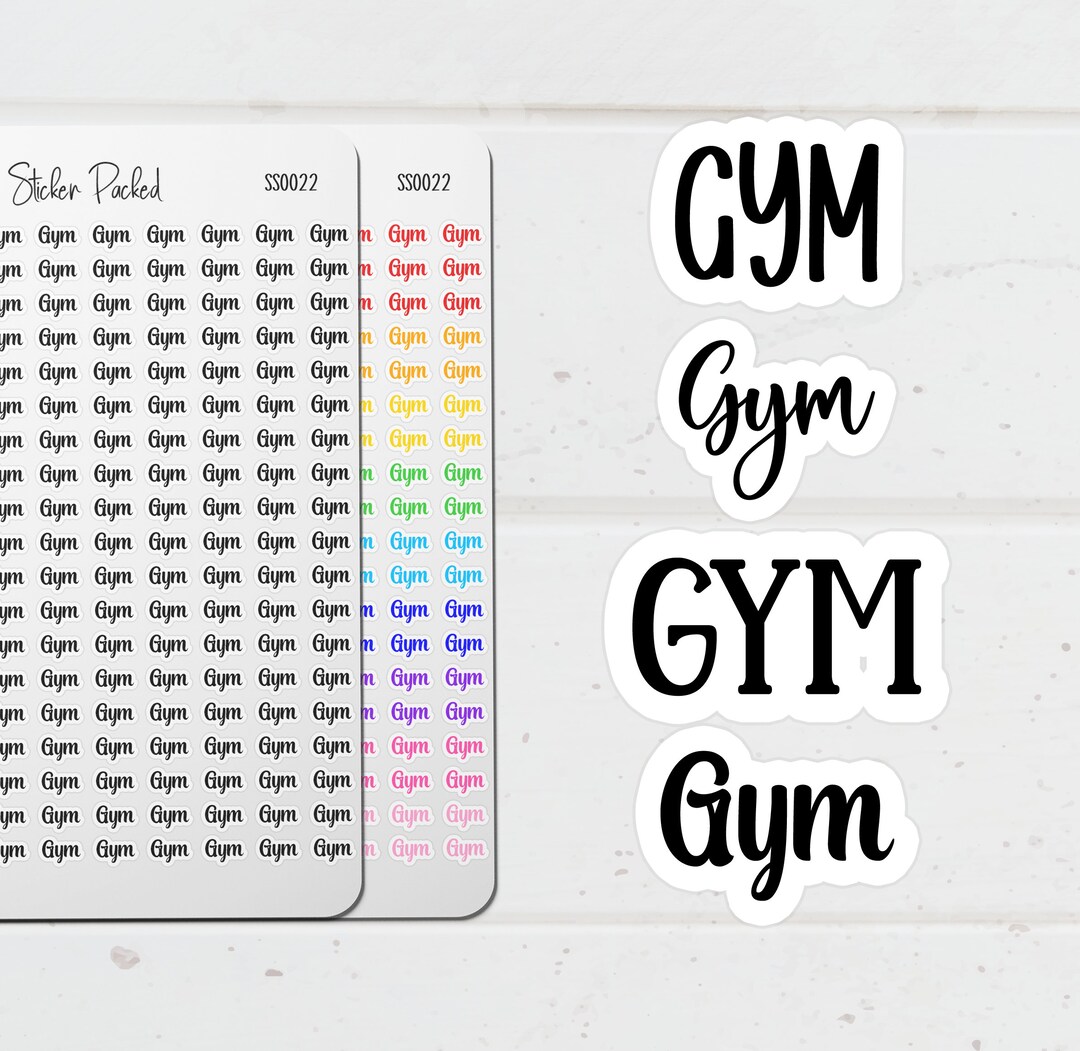 Gym Planner Sticker Gym Script Sticker Gym Word Sticker Gym Script ...