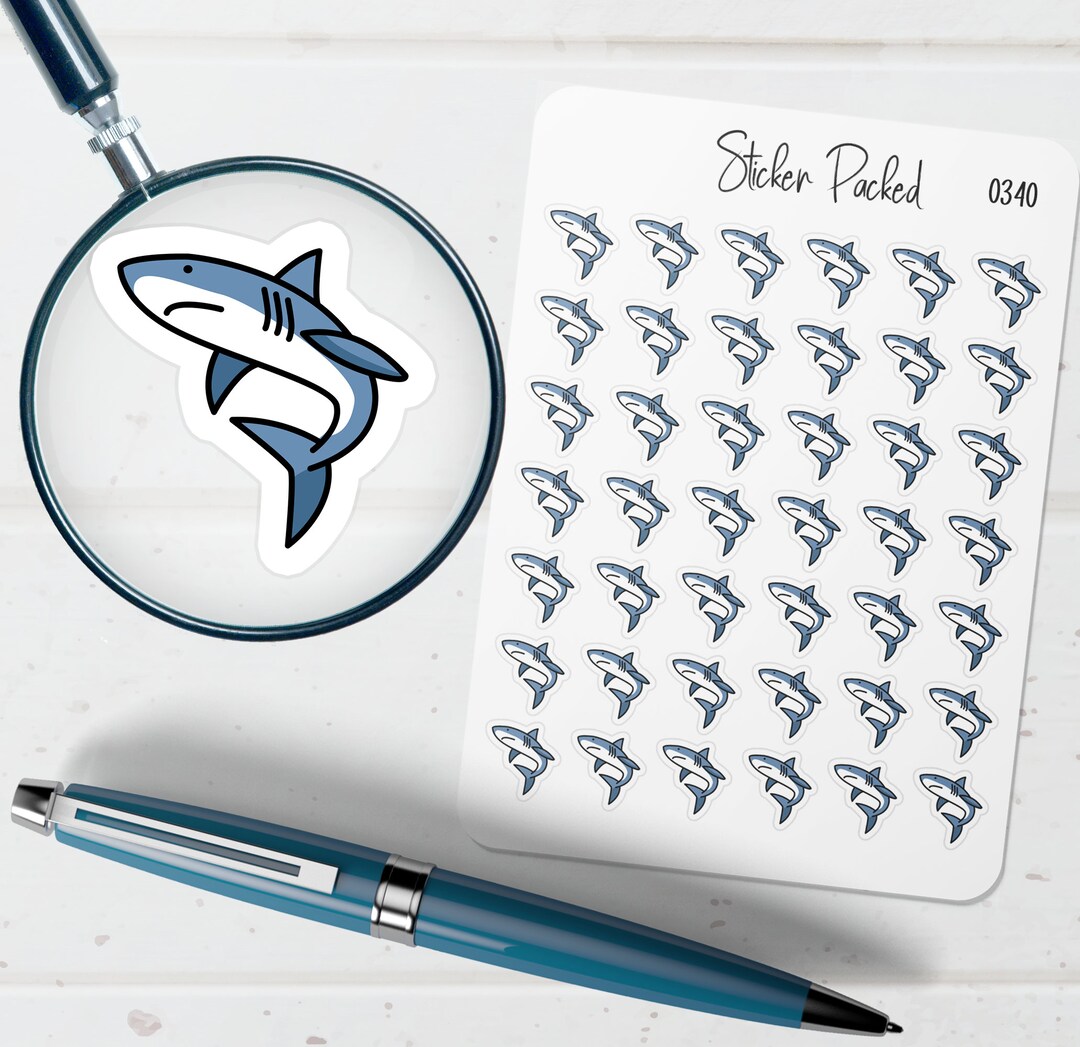 Shark Planner Sticker Shark Icon Sticker Shark Sticker - Etsy
