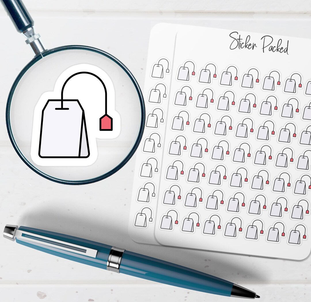 Tea Bag Planner Sticker Tea Bag Icon Sticker Tea Bag Sticker - Etsy