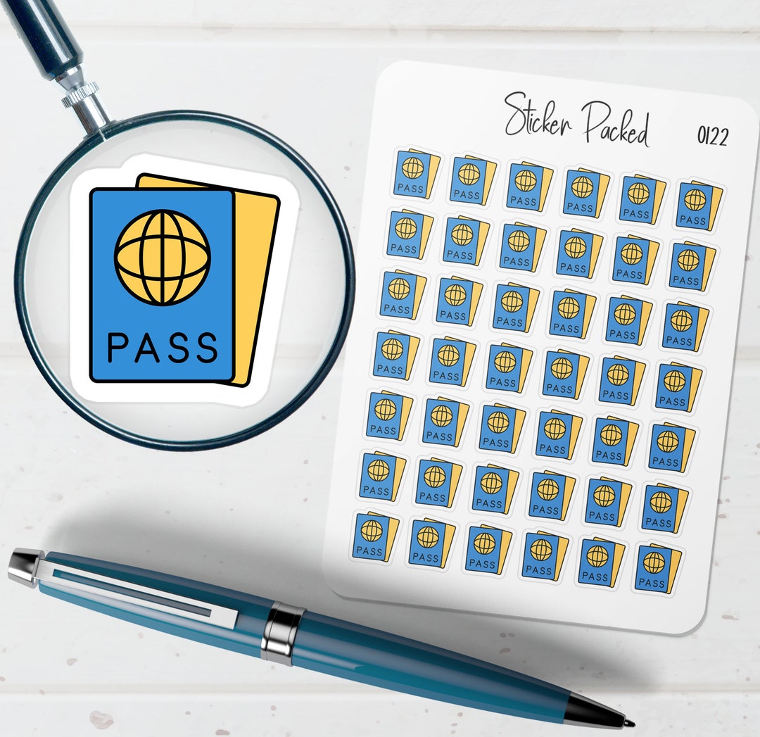 Passport Planner Sticker Passport Icon Sticker Passport Sticker - Etsy