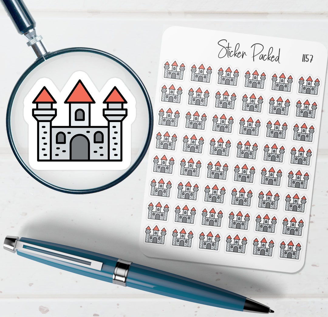 Castle Planner Sticker Castle Icon Sticker Castle Sticker - Etsy