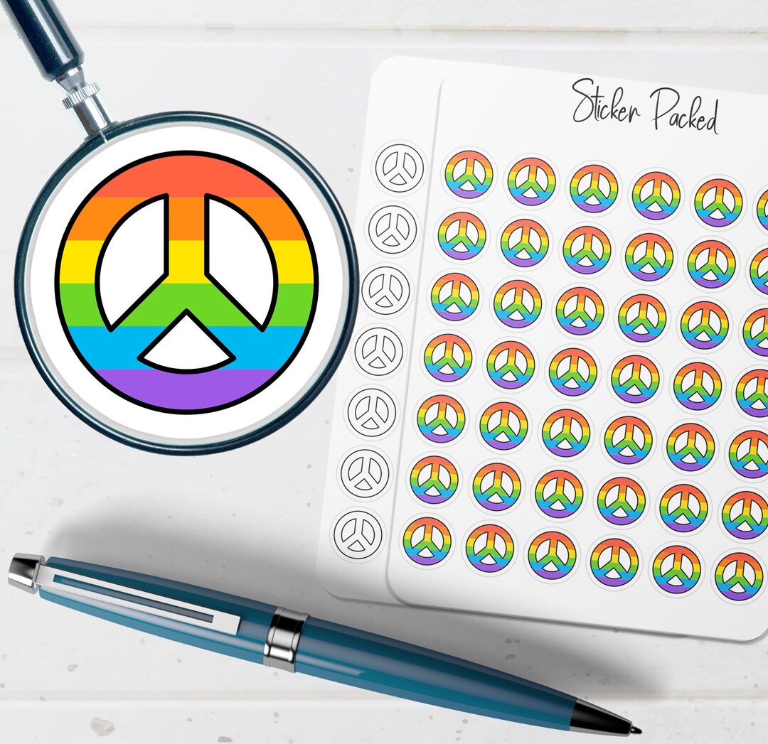 Rainbow Peace Sign Planner Sticker Rainbow Peace Sign Icon Sticker ...