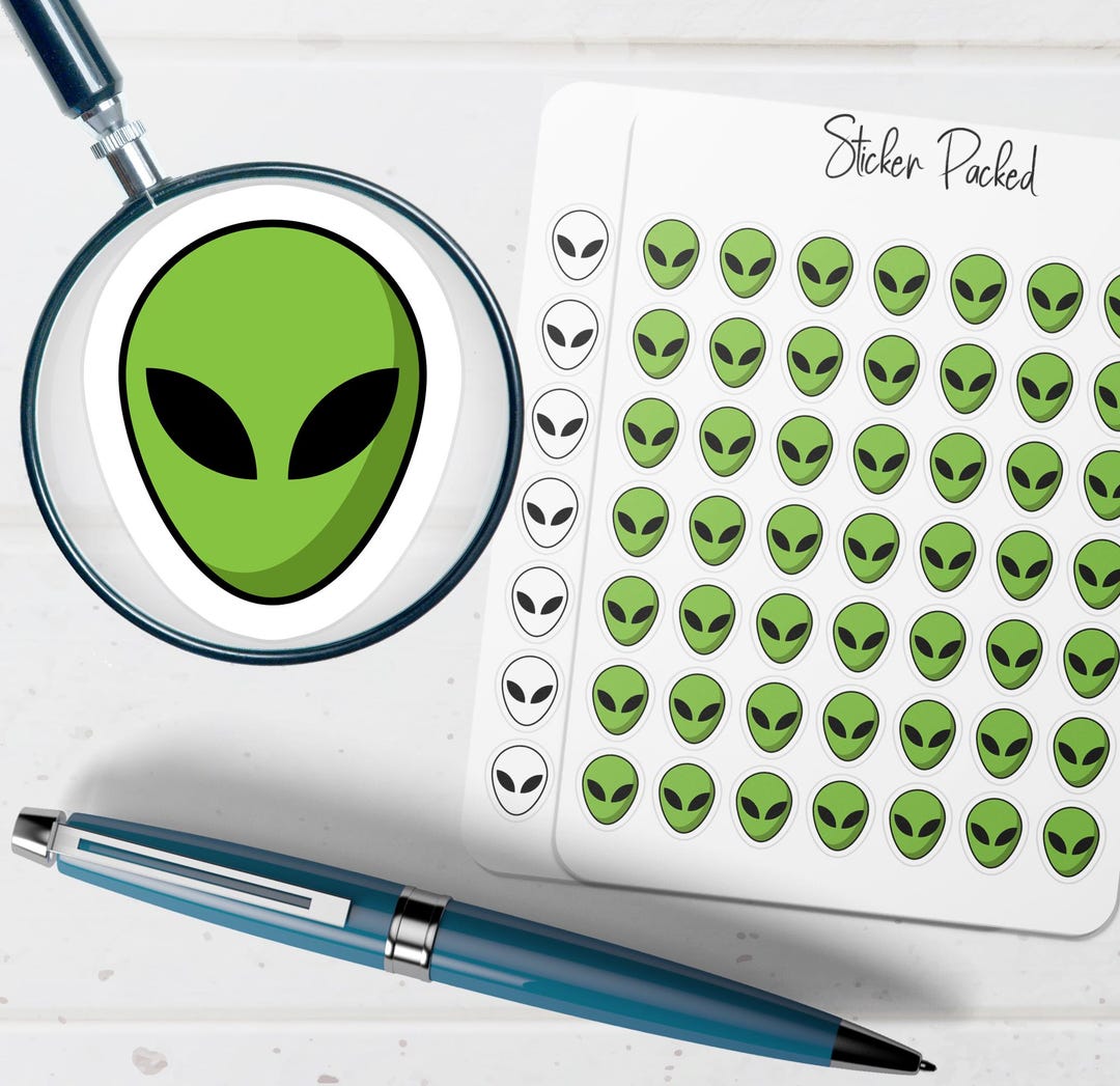 Alien Planner Sticker Alien Icon Sticker Alien Sticker - Etsy