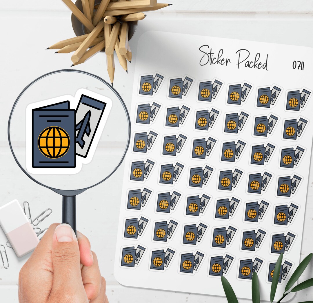 Passport Planner Sticker Passport Icon Sticker Passport - Etsy