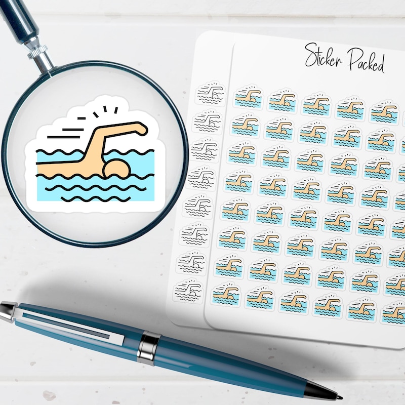 Swim Stickers - Etsy