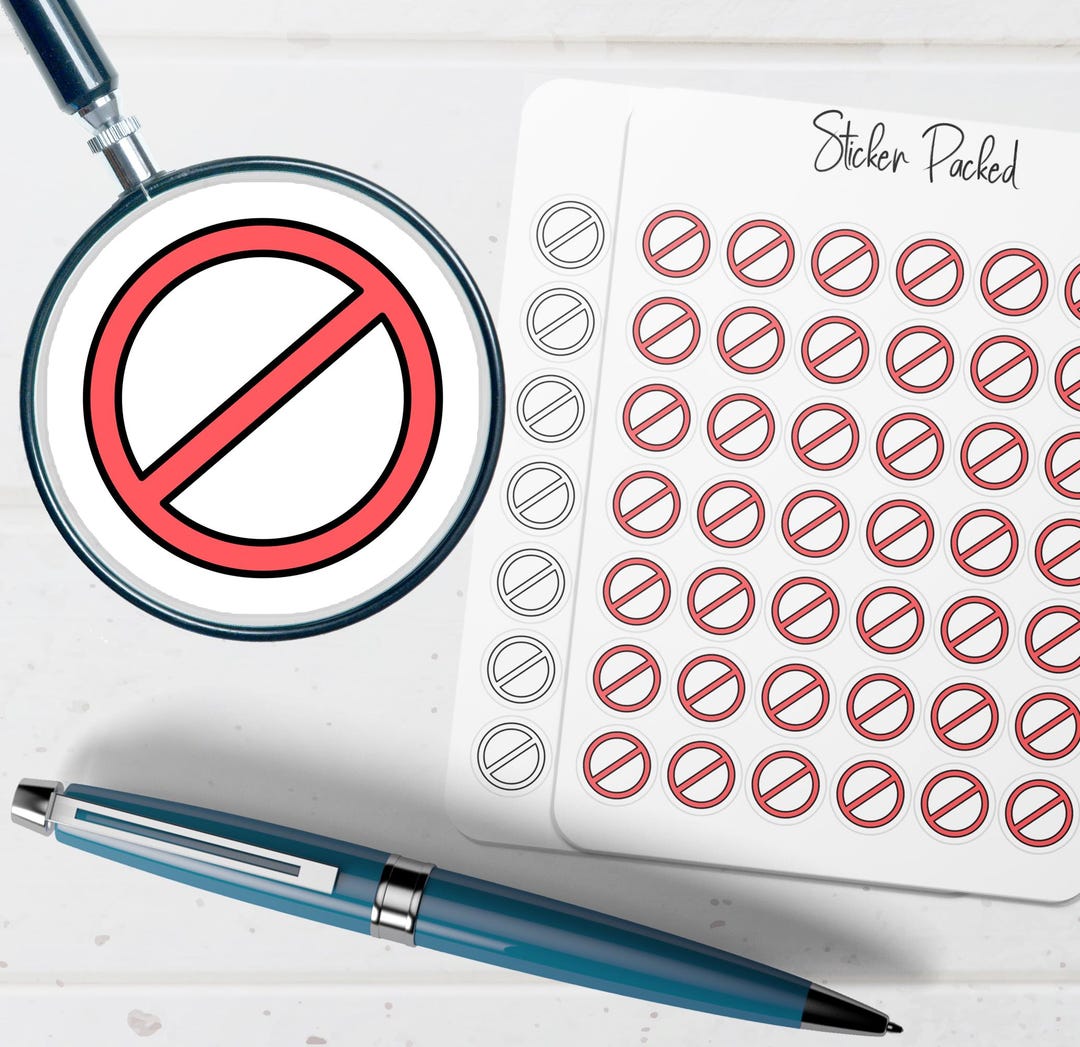 No Sign Planner Sticker No Sign Icon Sticker No Sign Sticker - Etsy