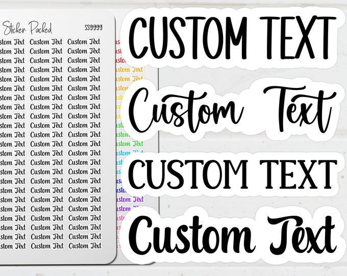 Custom Text Stickers, Custom Labels, Custom Word Stickers for Planner ...