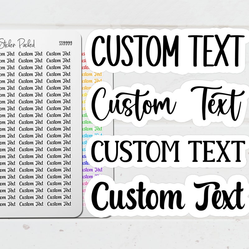 Custom Word Stickers - Etsy